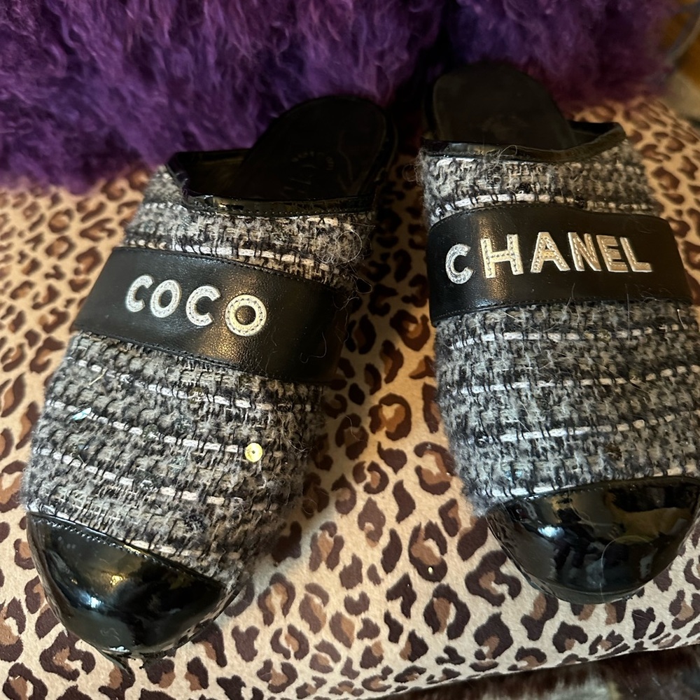 Chanel Tweed Clog - Gem